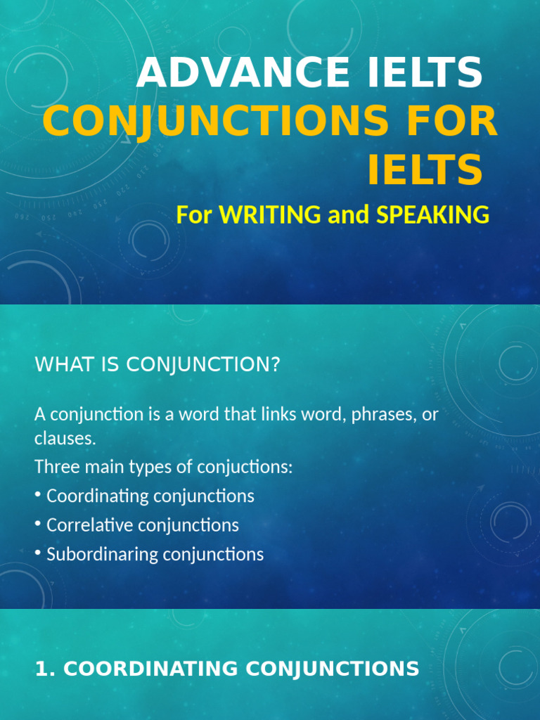 Advance Ielts - Conjunctions | PDF | Linguistics | Language Mechanics