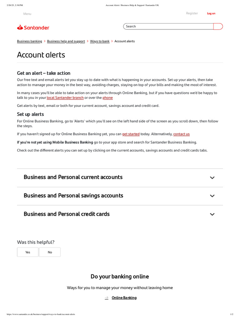 Set Up Account Alerts for Business Banking | PDF | Credit Card | Banking