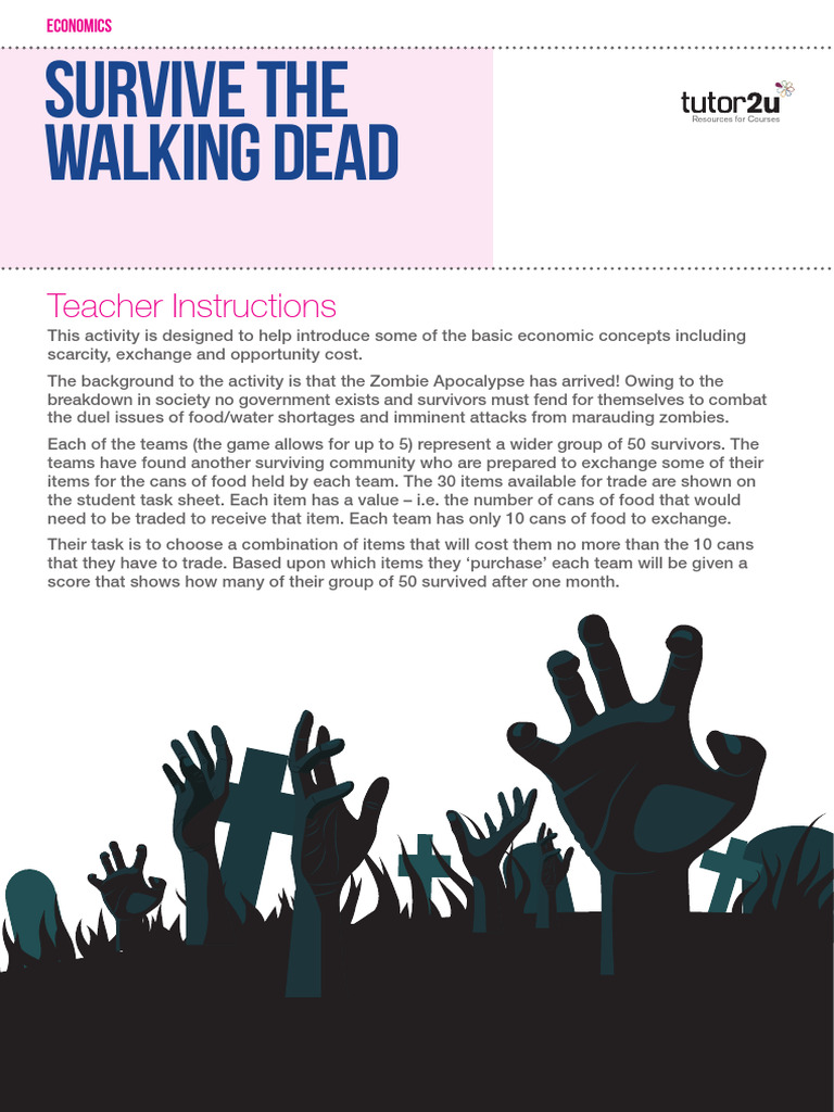 Zombie Apocalypse Economics Activity | PDF
