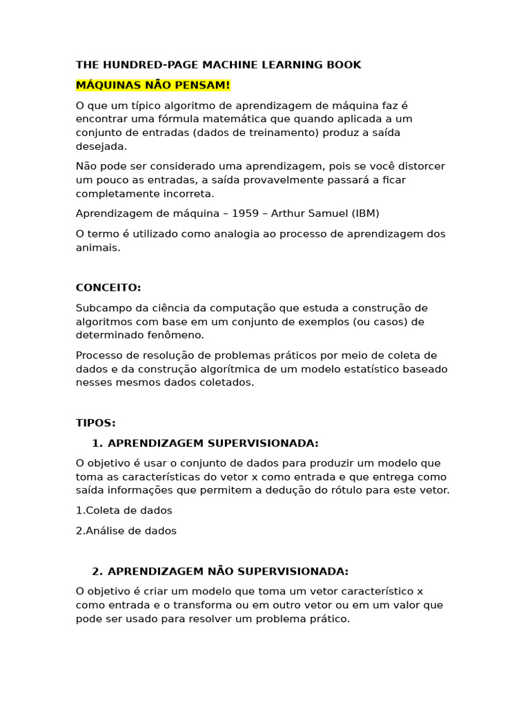 THE HUNDRED-PAGE MACHINE LEARNING BOOK RESUMO | PDF | Aprendizado de ...