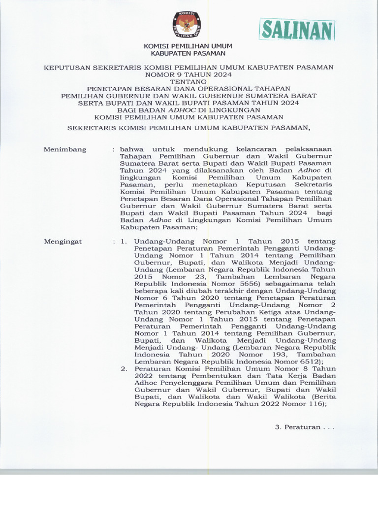 sk no 9 op baru | PDF