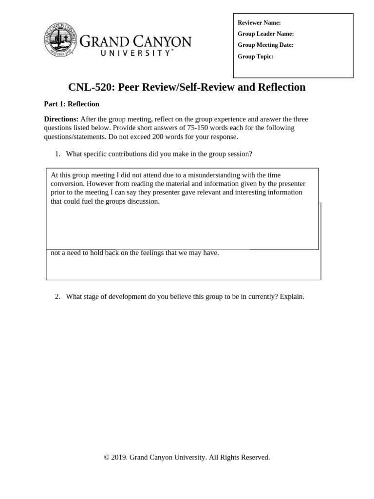 Group Leader Feedback and Reflection | PDF | Peer Review | Learning