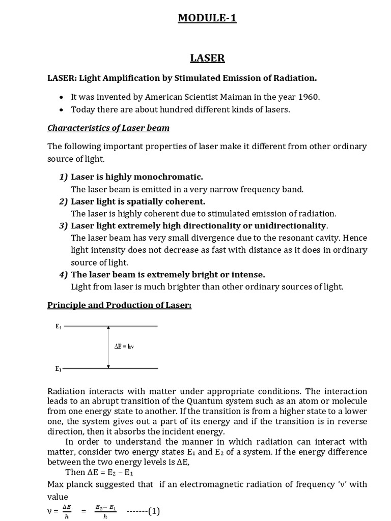Laser and Optical Fibers | PDF | Laser | Laser Diode