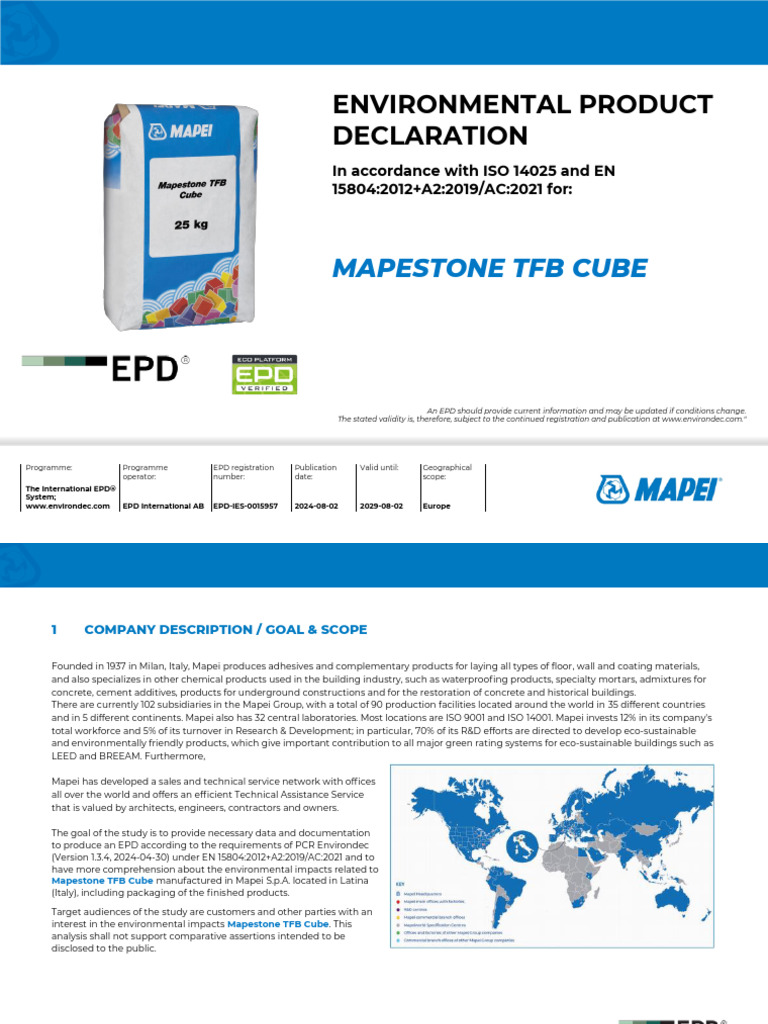 7 Epd Ies 0015957 Mapestone TFB Cube v02 | PDF | Ozone Depletion | Natural Environment