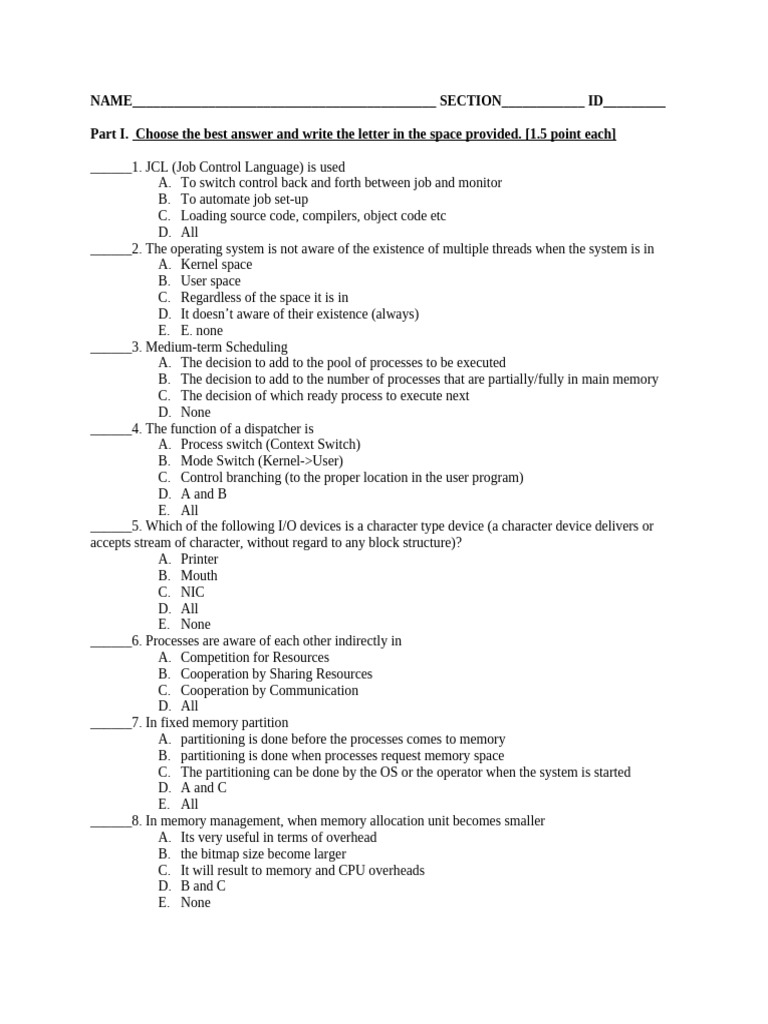Principles of OS | PDF | Process (Computing) | Operating System