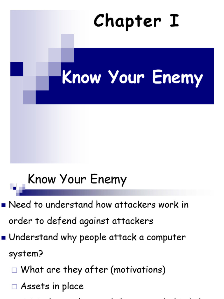 Ch1 - 2 - Know Your Enemy | PDF | Computer Network | Password