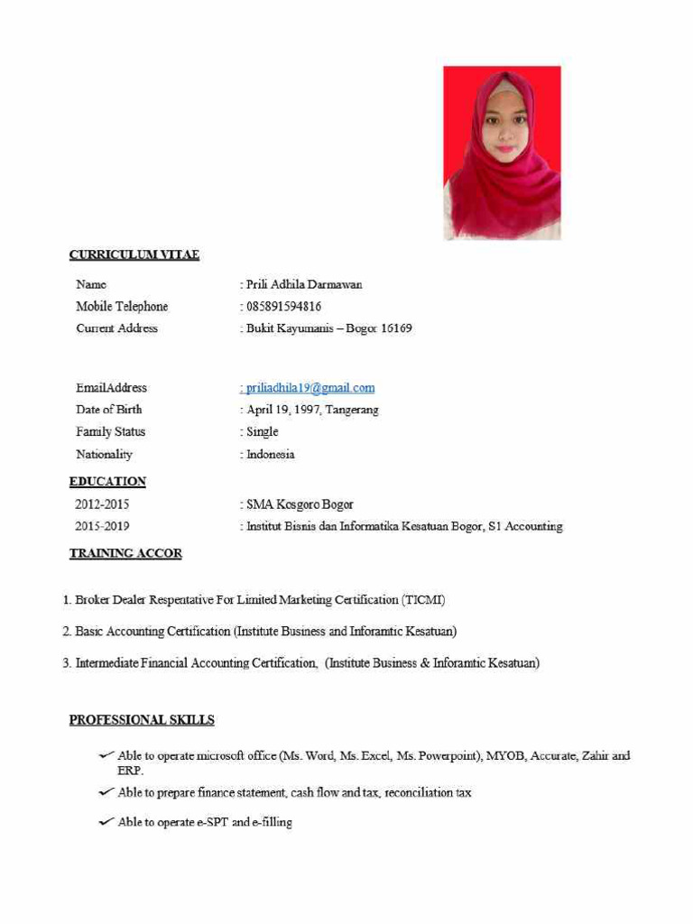 CV - Prili Adhila Darmawan | PDF