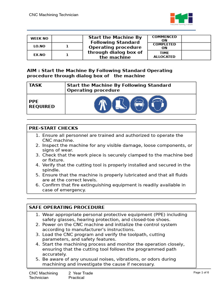 Safe-Operating-Procedure-CNC-Machine | PDF | Numerical Control ...