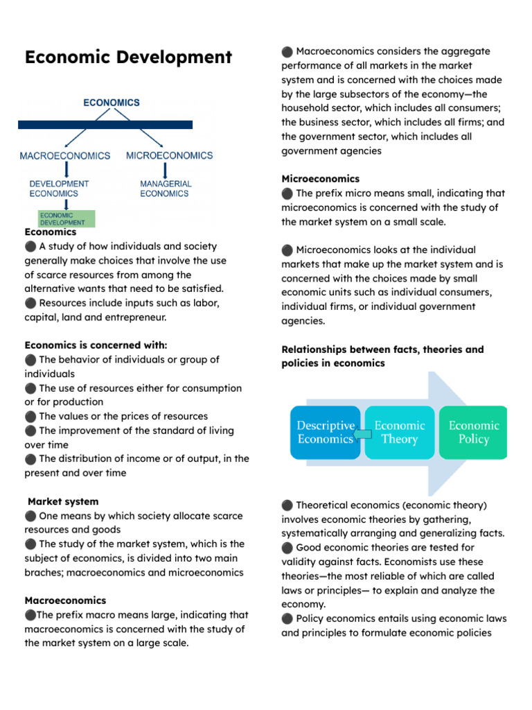 Economic Development NOTES | PDF | Cost Of Living | Gross Domestic Product
