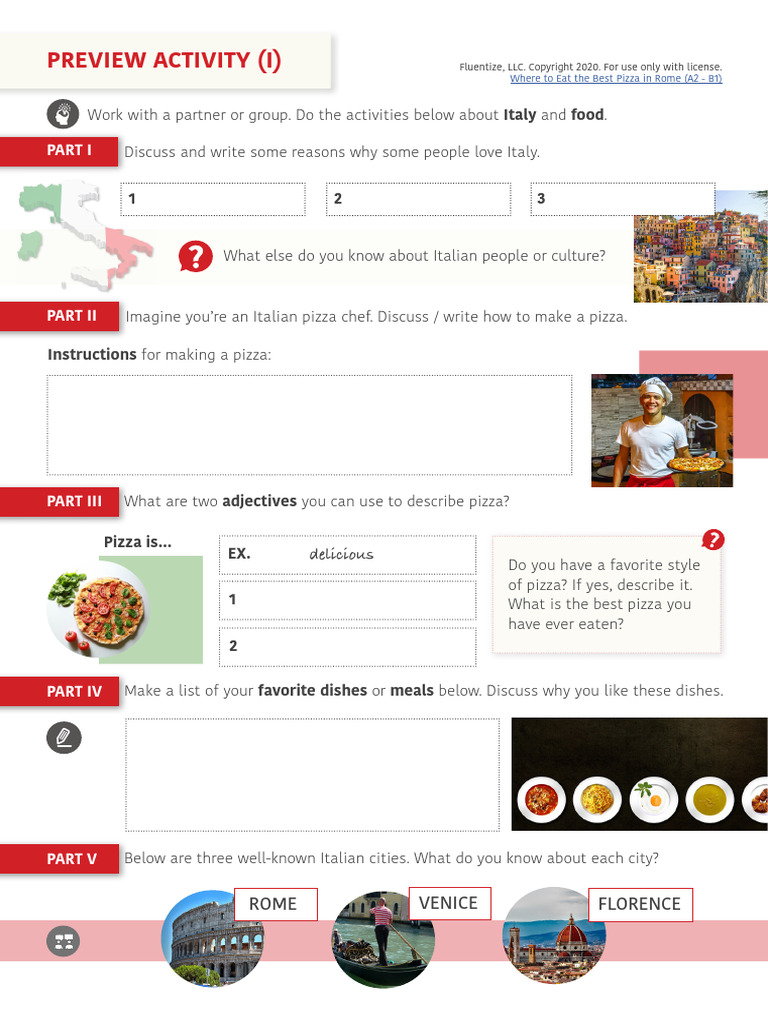 Wheretoeatthebestpizzainrome Lessonplan | PDF | Pizza | Restaurants