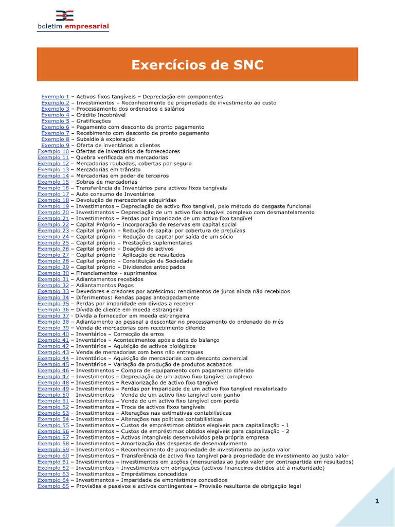 exercicios snc | PDF