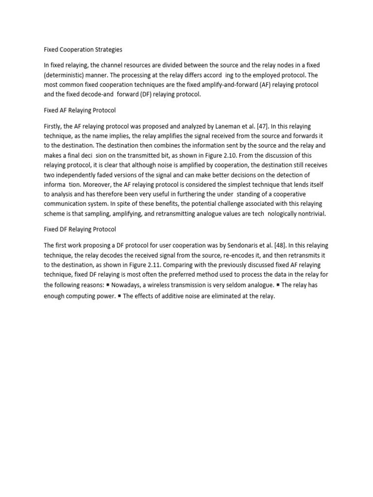 Fixed Cooperation Strategies | PDF