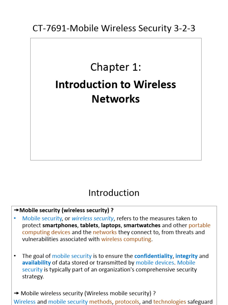 Introduction to Mobile Wireless Security | PDF | Wi Fi | Computer Security