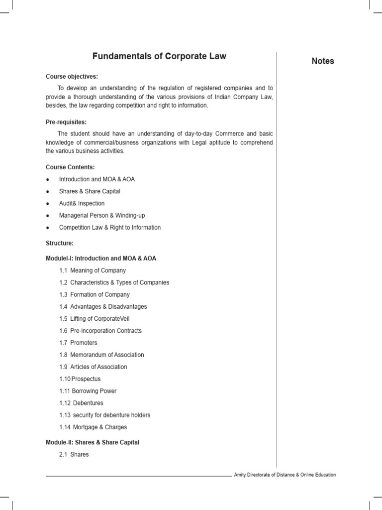 LAW201_Fundamental of Corporate Law | PDF | Nonprofit Organization ...