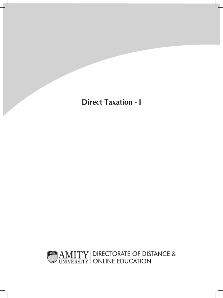 Direct Taxation-1 - ACCT204 | PDF | Taxes | Income Tax