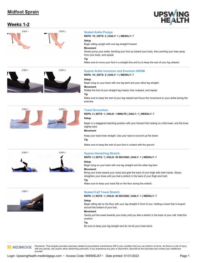 Midfoot Sprain | PDF | Anatomical Terms Of Motion | Foot
