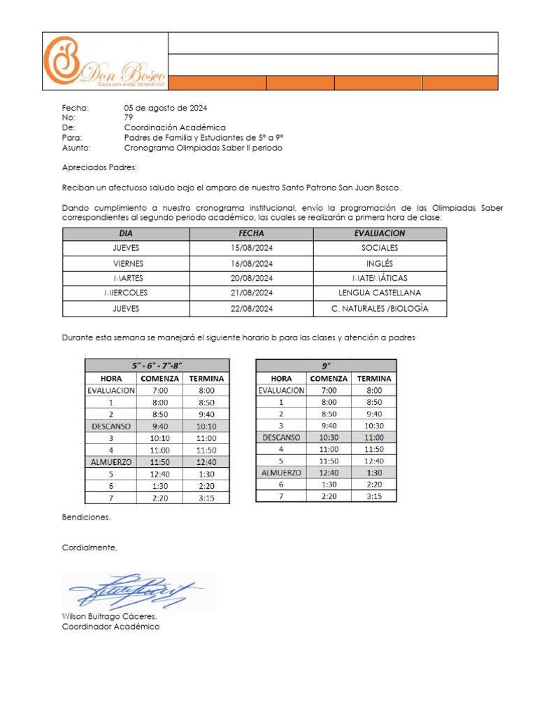 circular 79 OLIMPIADAS 5° a 9° | PDF