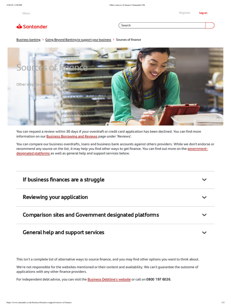 Other sources of finance _ Santander UK | PDF | Banks | Overdraft