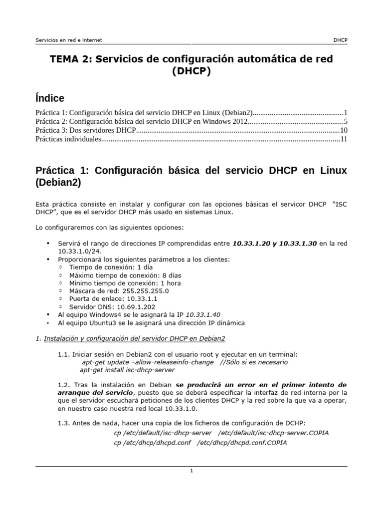 dhcp_PRACTICAS_LIBRO_SMR | PDF | Dirección IP | Protocolos de internet