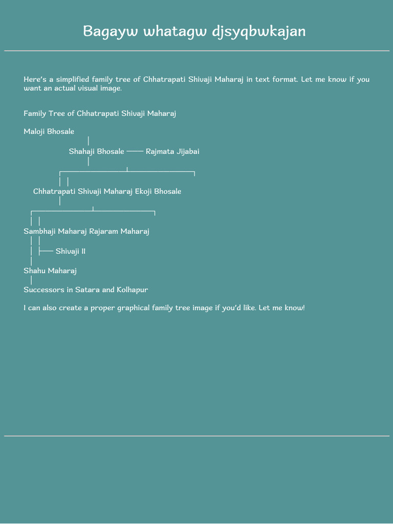 Shivaji Maharaj Family Tree Guide | PDF