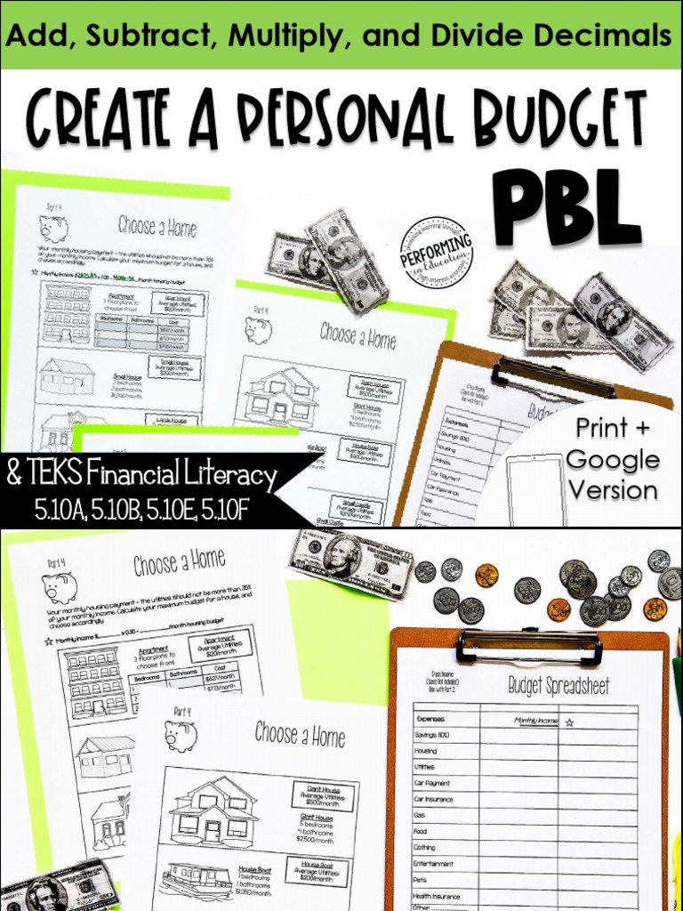5th Grade Financial Literacy PBL | PDF