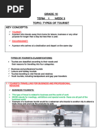 Types and Profiles of Tourists | PDF | Tourism