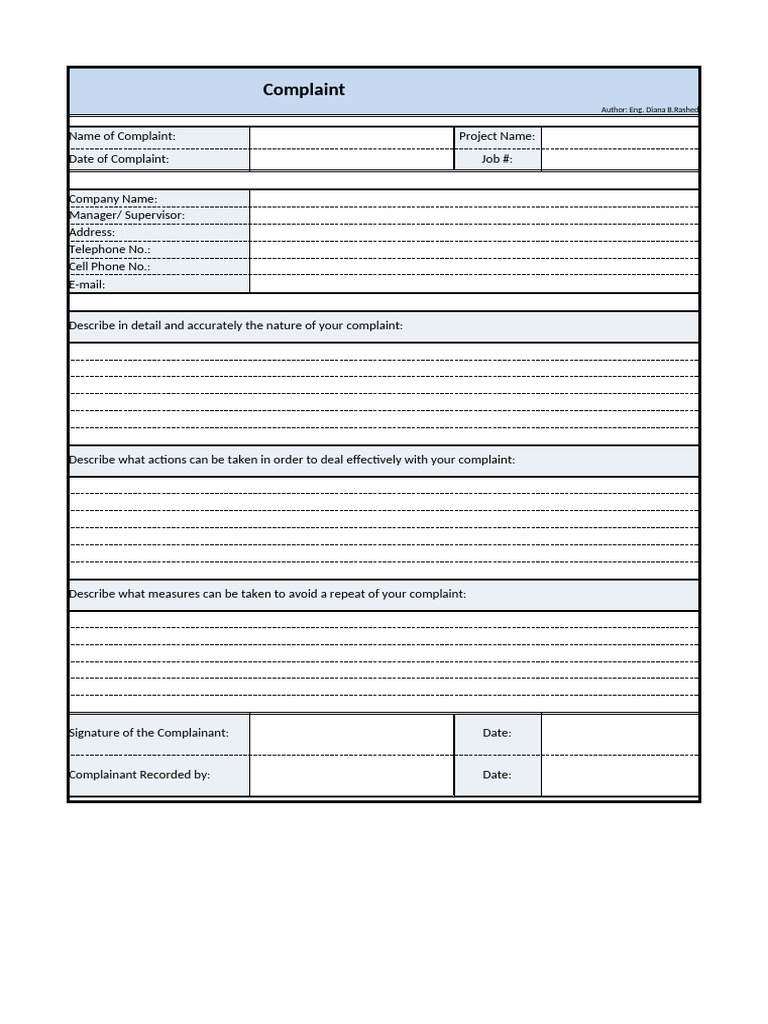 Complaints Form | PDF