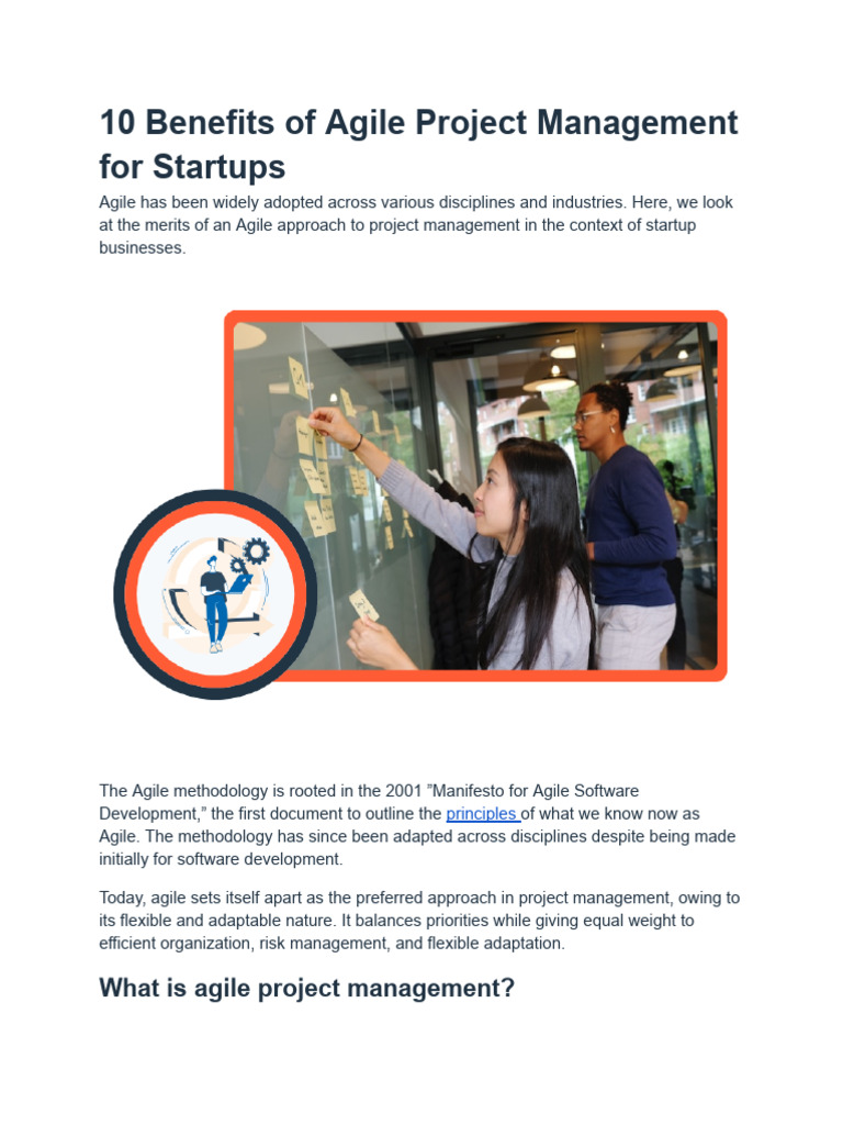 10 Benefits of Agile Project Management For Startups | PDF | Agile ...
