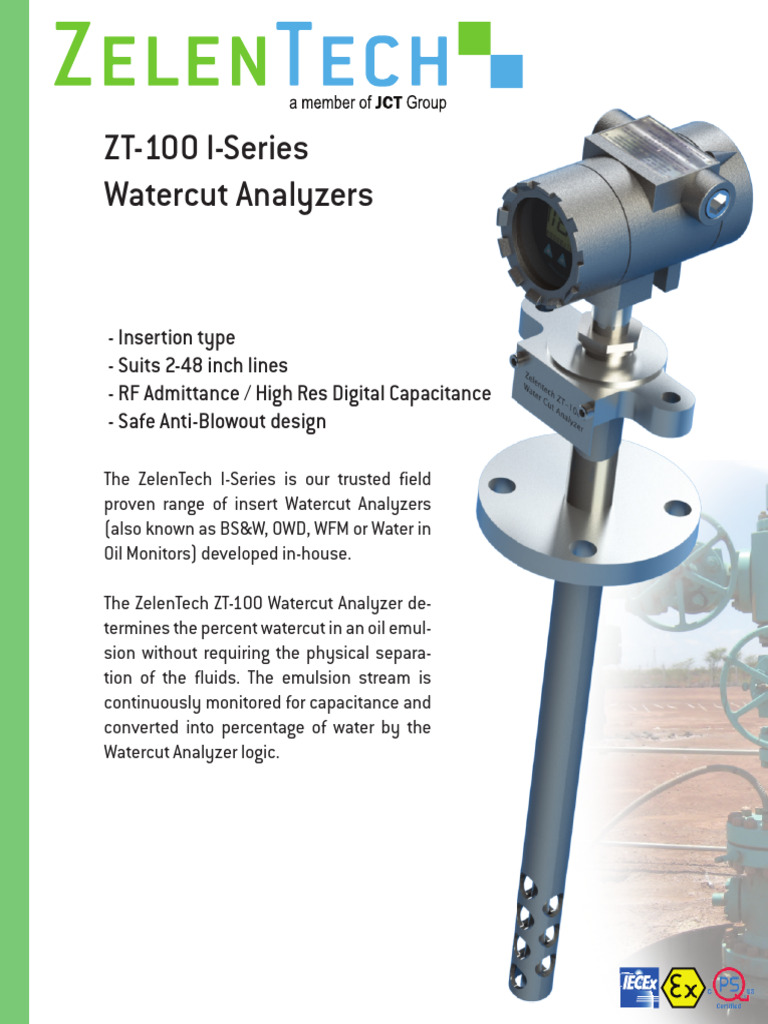 ZelenTech ZT-100B Watercut Analyzer | PDF | Valve | Mechanical Engineering