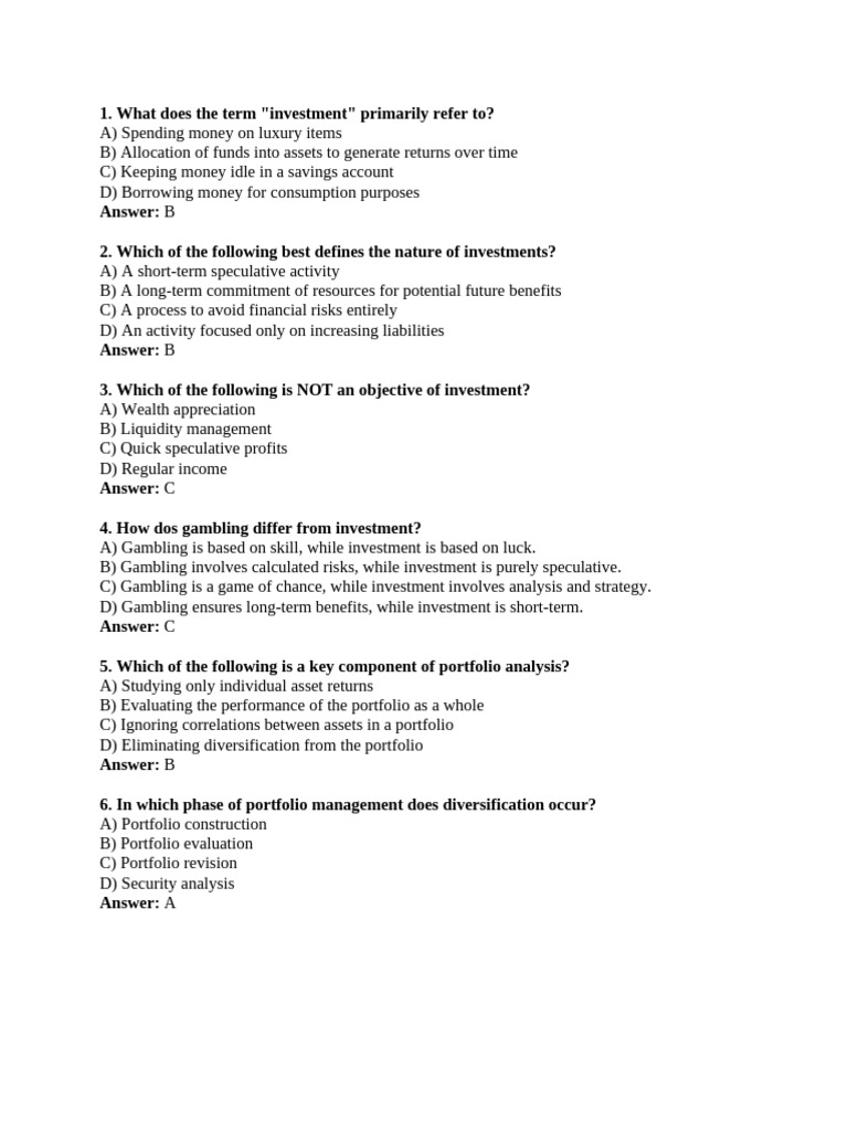 Mid Term Mcqs | PDF | Financial Risk | Investing