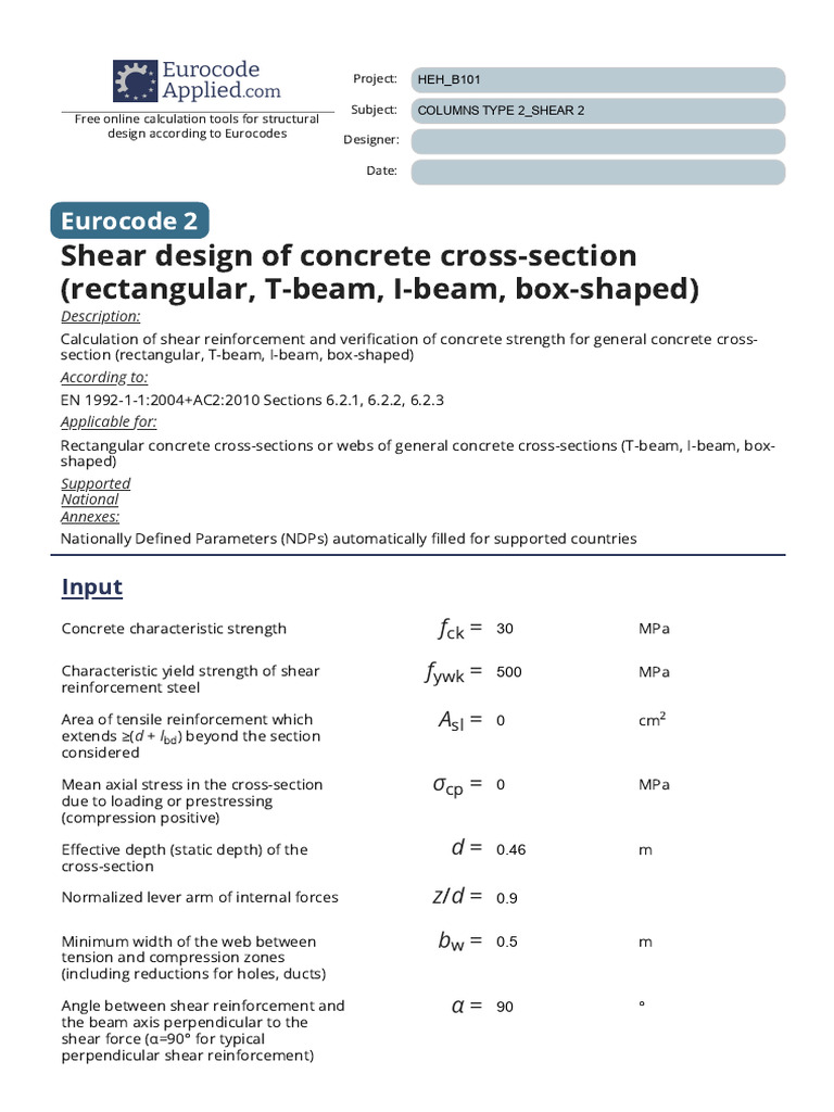 Columns Type 2 - Shear 2 | PDF | Strength Of Materials | Beam (Structure)