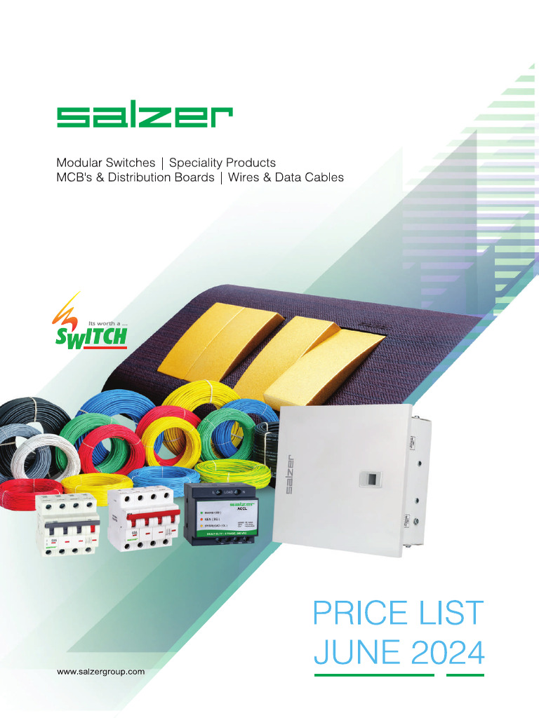 Salzer Pricelist June 2024 Modular Switches & Speciality-Compressed | PDF
