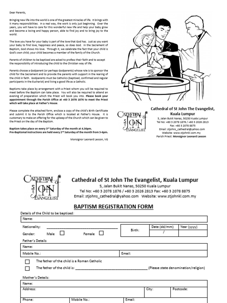 Baptism Registration Form | PDF | Baptism | Godparent