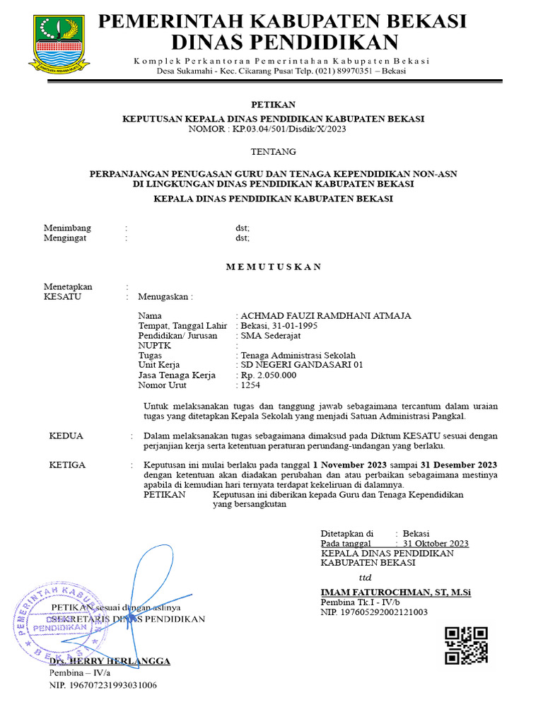 Achmad Fauzi Ramdhani Atmaja SD Negeri Gandasari 01 Sp-Perpanjangan ...