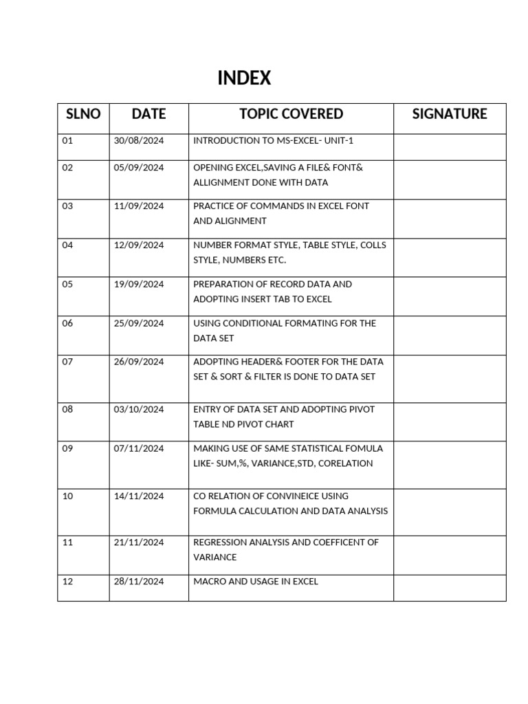Index - Spreadsheet Lab 1 | PDF