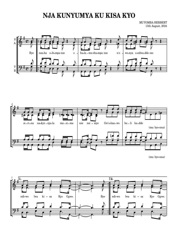NDIWO LWA KISA KYO by HERBERT MUYOMBA - 020919 | PDF