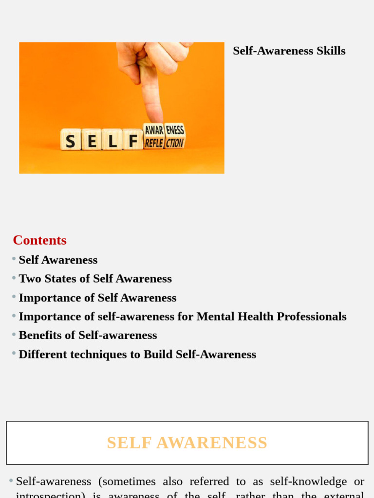 Self Awareness Mphil | PDF | Self Awareness | Thought