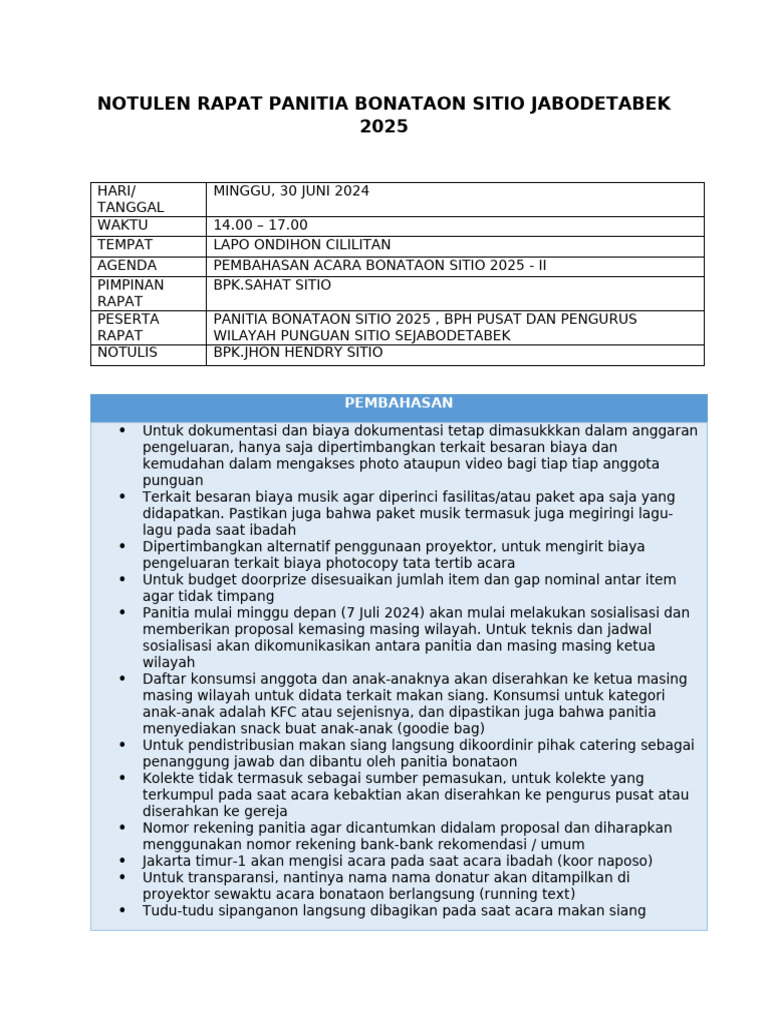 Menu Lapo Ondihon Bonataon 2025 | PDF