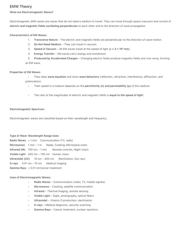 EMW Theory | PDF