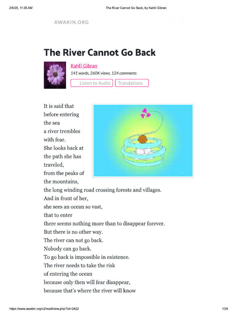 The River Cannot Go Back POEM | PDF