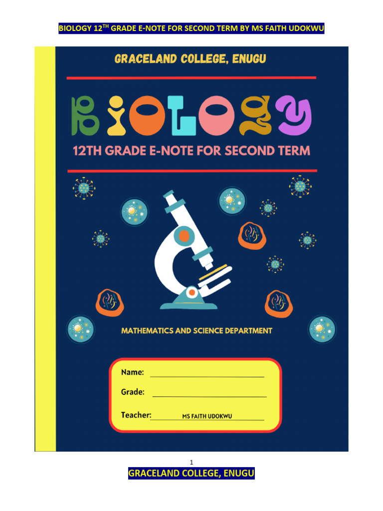 12TH Grade Biology E-Note Second Term | PDF | Dominance (Genetics) | Ploidy