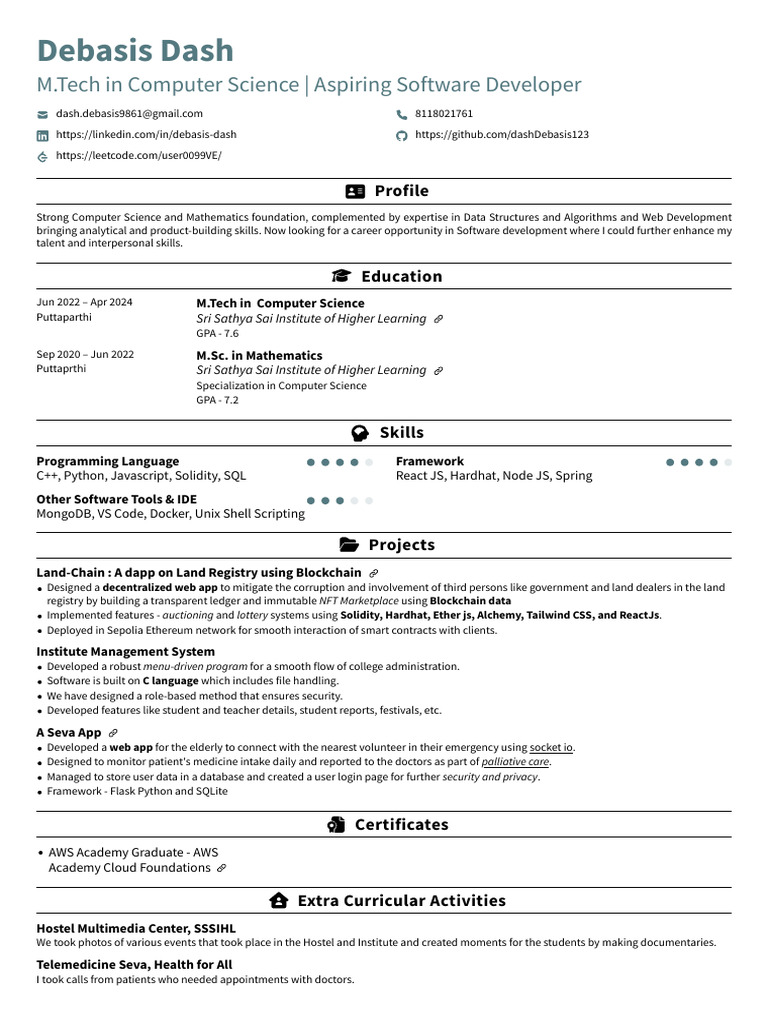 Debasis-Dash-FlowCV-Resume-20241130 | PDF | Computing | Software