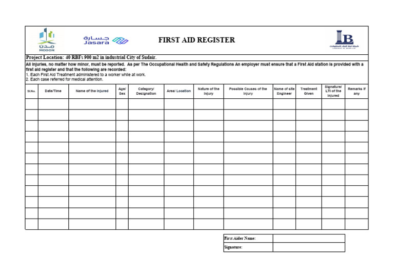 First-Aid Register | PDF