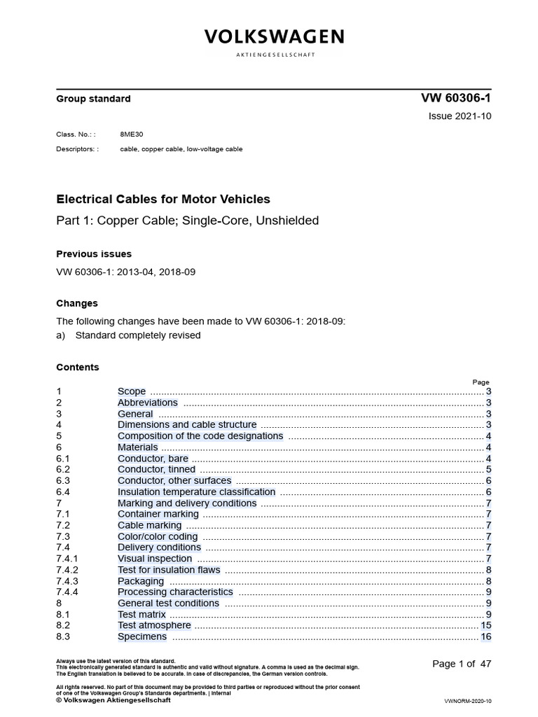 VW 60306 1 en | PDF | Insulator (Electricity) | Strength Of Materials
