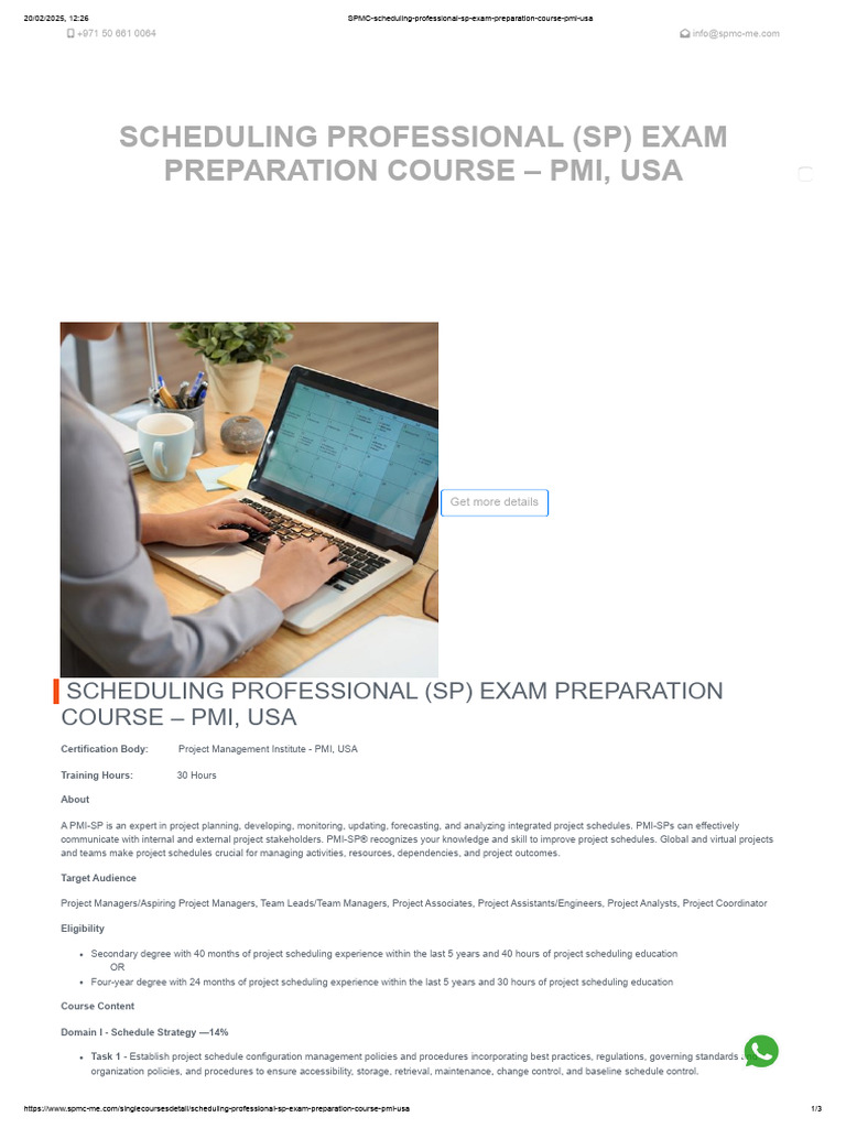 SPMC Scheduling Professional SP Exam Preparation Course Pmi Usa | PDF ...