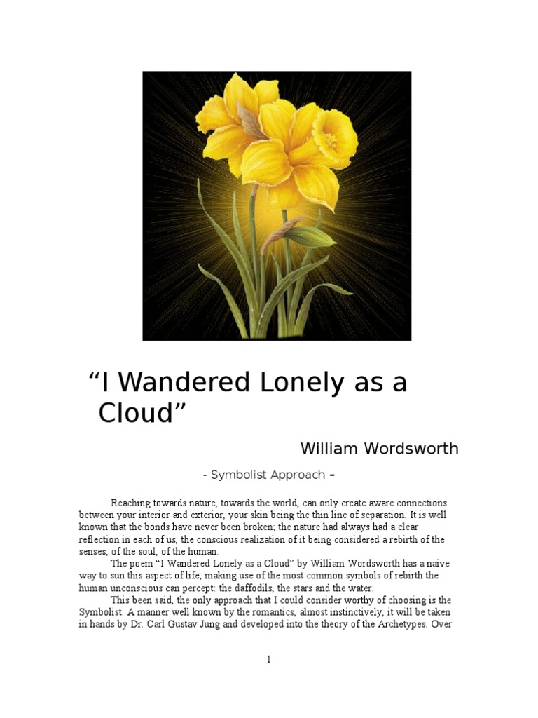 "I Wandered Lonely As A Cloud" - William Wordsworth | PDF