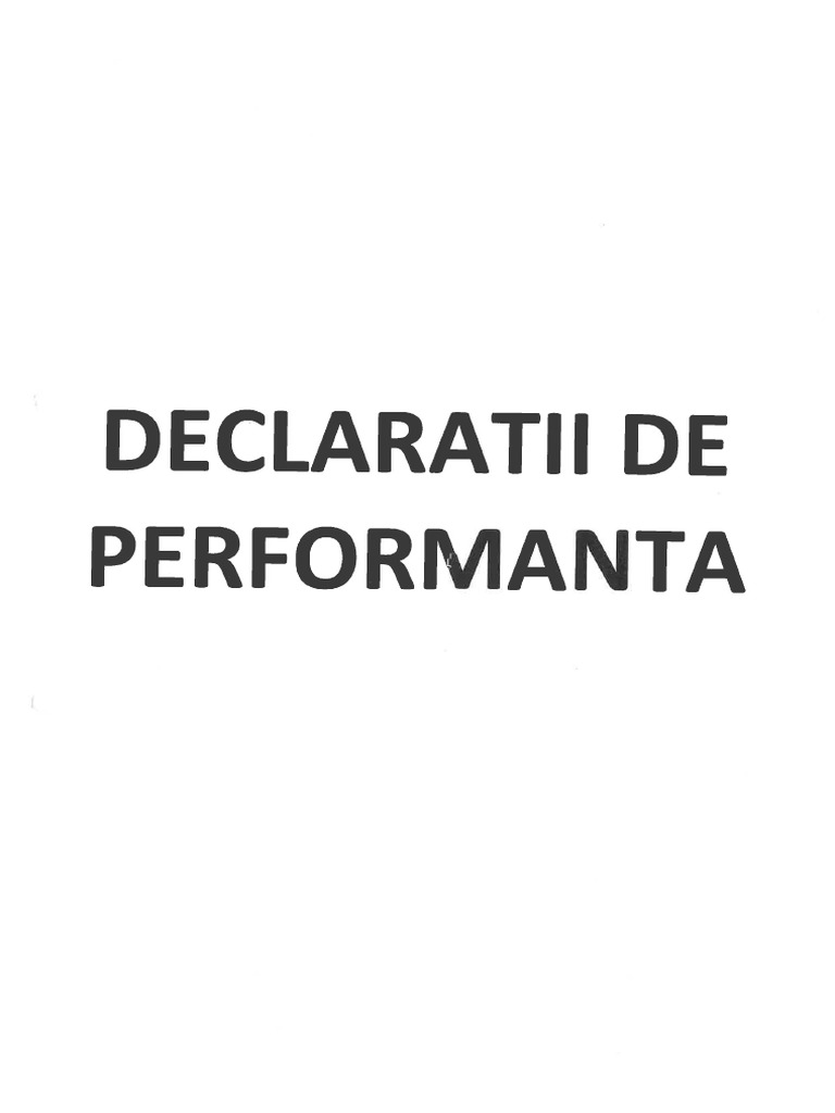 Declaratii de Performanta | PDF