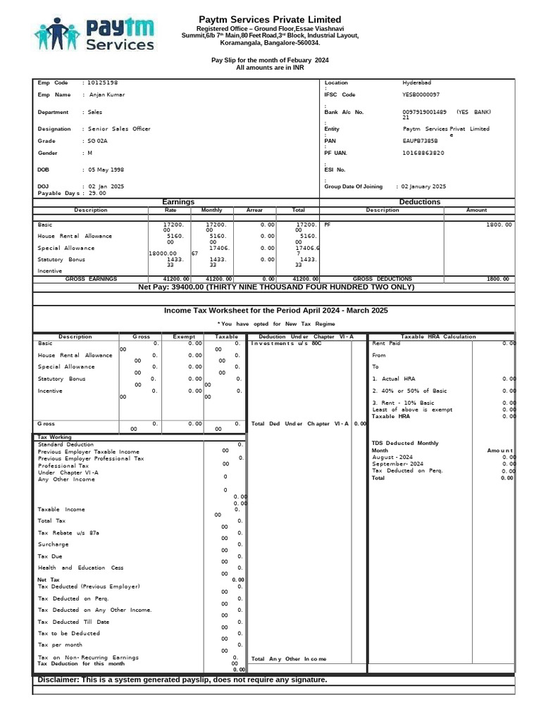 November Payslip | PDF | Taxes | Tax Deduction