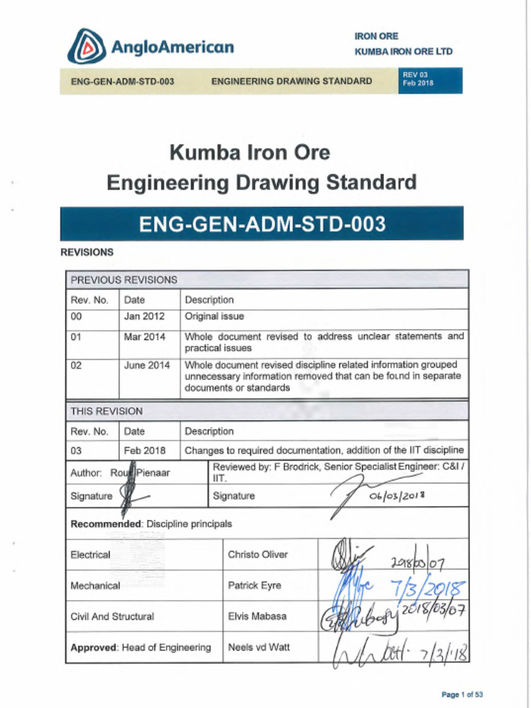 ENG-GEN-ADM-STD-003-03 Engineering Drawing Standard (Approved) | PDF ...