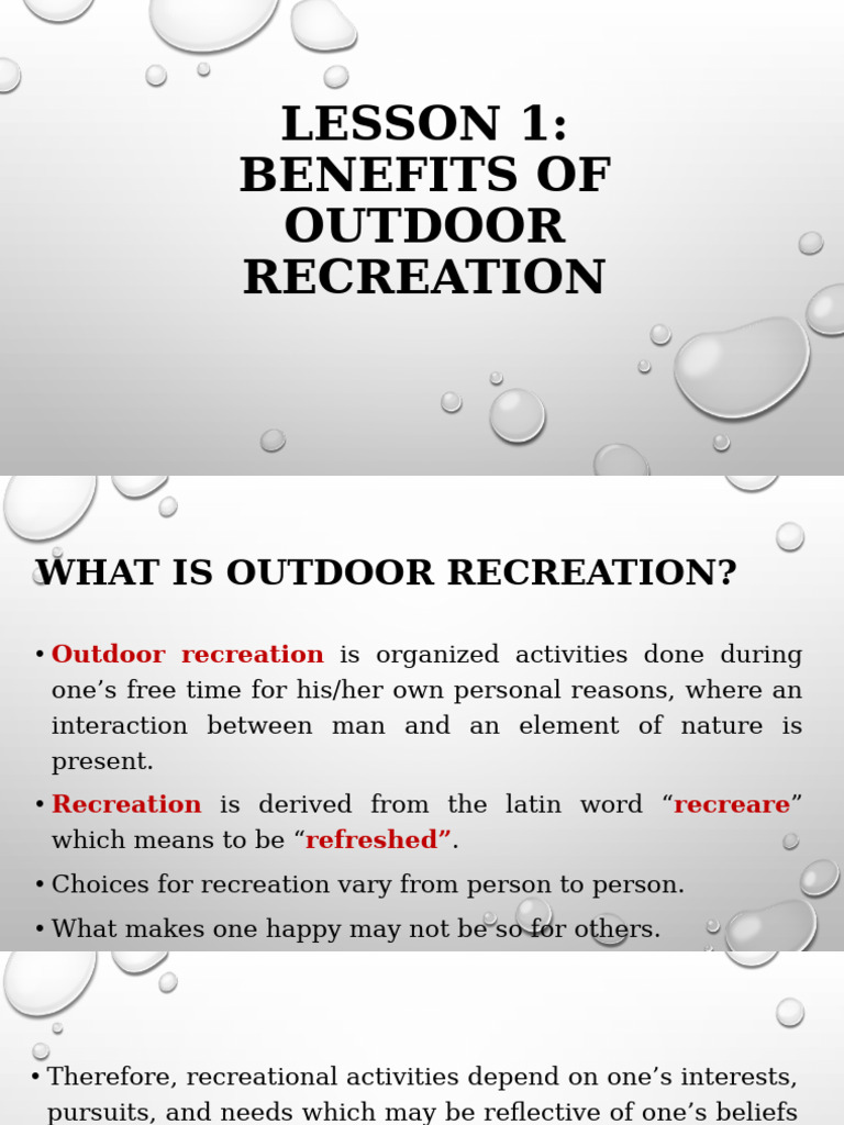 LESSON-1 | PDF | Outdoor Recreation | Recreation